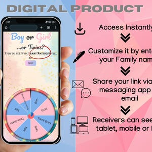 It's BOY & GIRL TWINS Online Gender Reveal Spin the Wheel | Interactive ...
