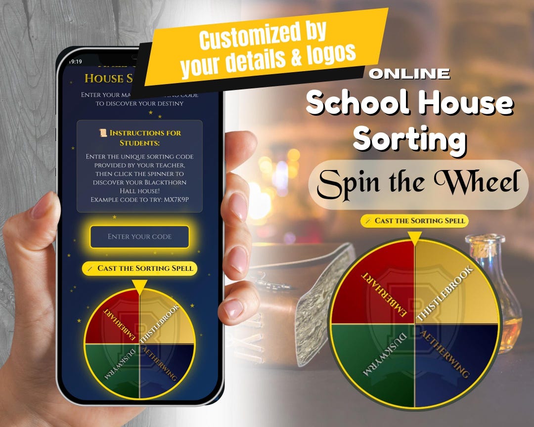 Custom House Sorting Spinner for Classroom | Digital Interactive Wheel ...