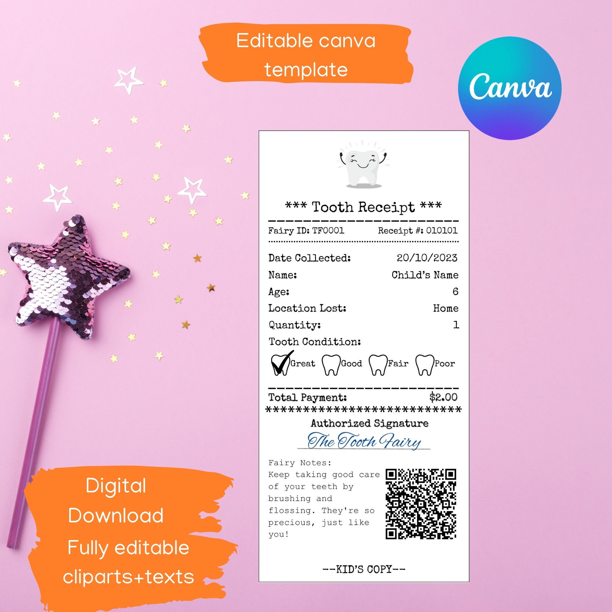 Tooth Fairy Letter Animated Tooth Fairy Letter Tooth Receipt First ...