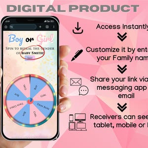 It is a GIRL Online Gender Reveal Spin the Wheel | Interactive Gender ...