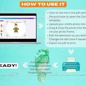 Printable Elf Footprint Craft Christmas Footprint Activity Baby's First ...
