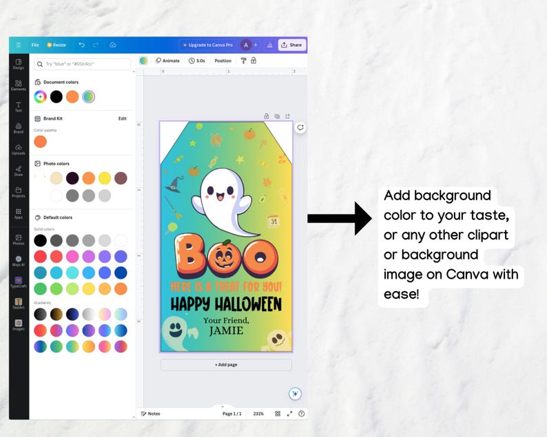 Editable Halloween Favor Tag | Boo Gift Label | Costume Party | Trick ...