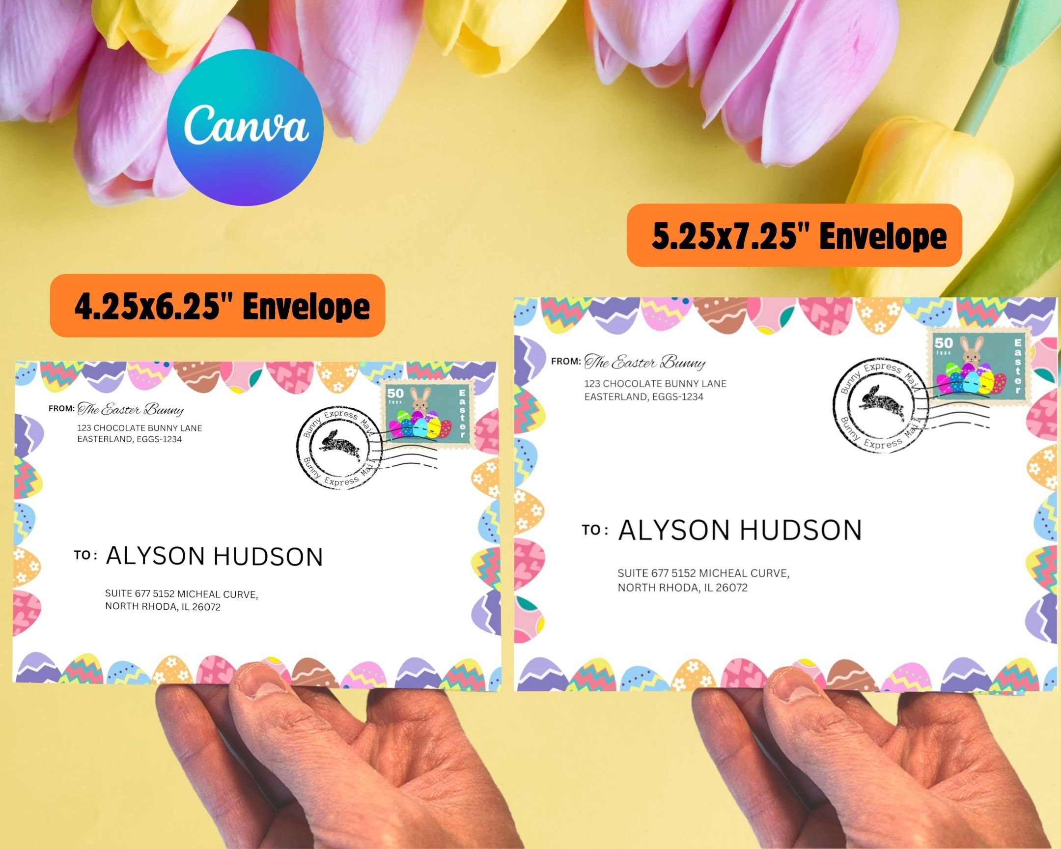 DIY Easter Bunny Envelope Template - Editable & Printable, Letter From ...