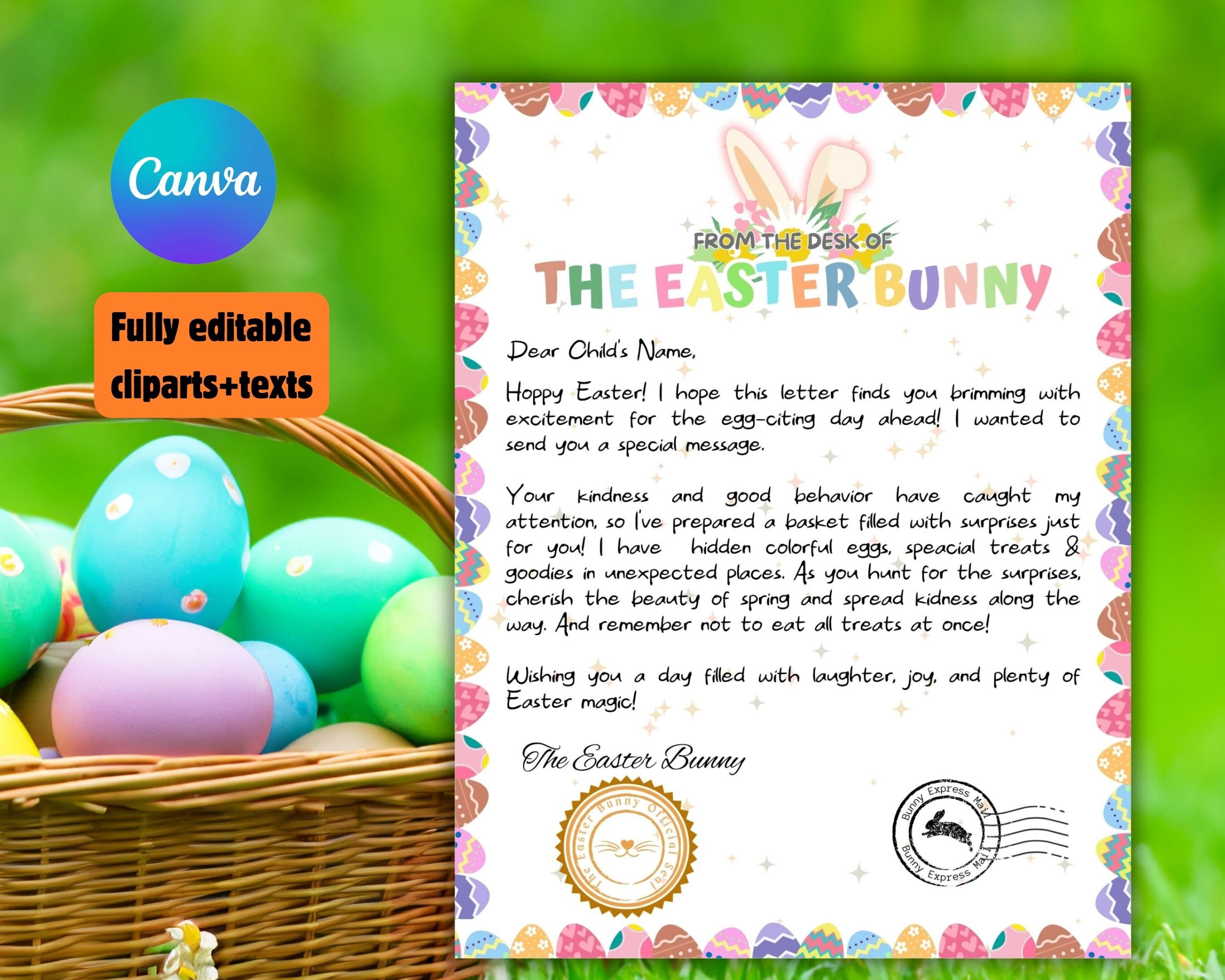 Printable Easter Bunny Letter, Letter From Easter Bunny, From the Desk ...