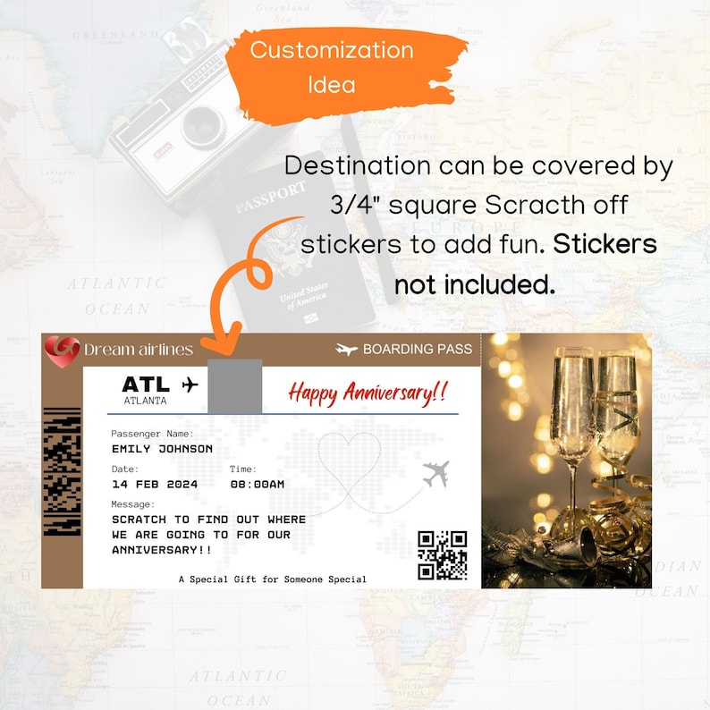 Editable Boarding Pass Template Printable Surprise Gift Idea Boarding ...