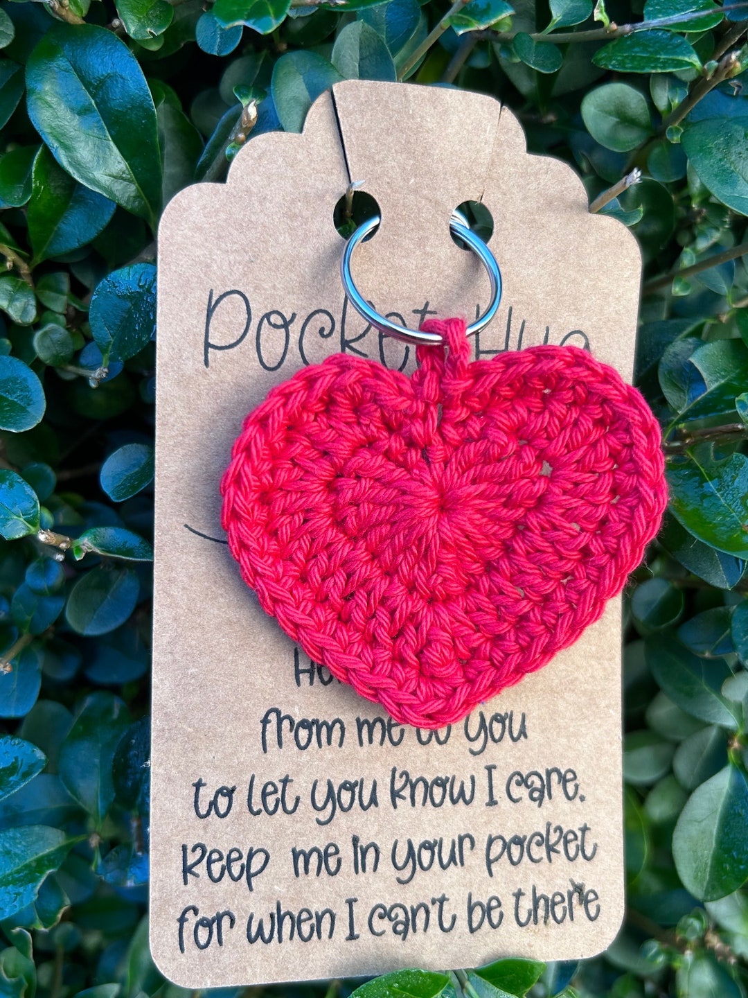 Pocket Hug Keychain Handmade Crochet Heart, Great for Mother's Day ...