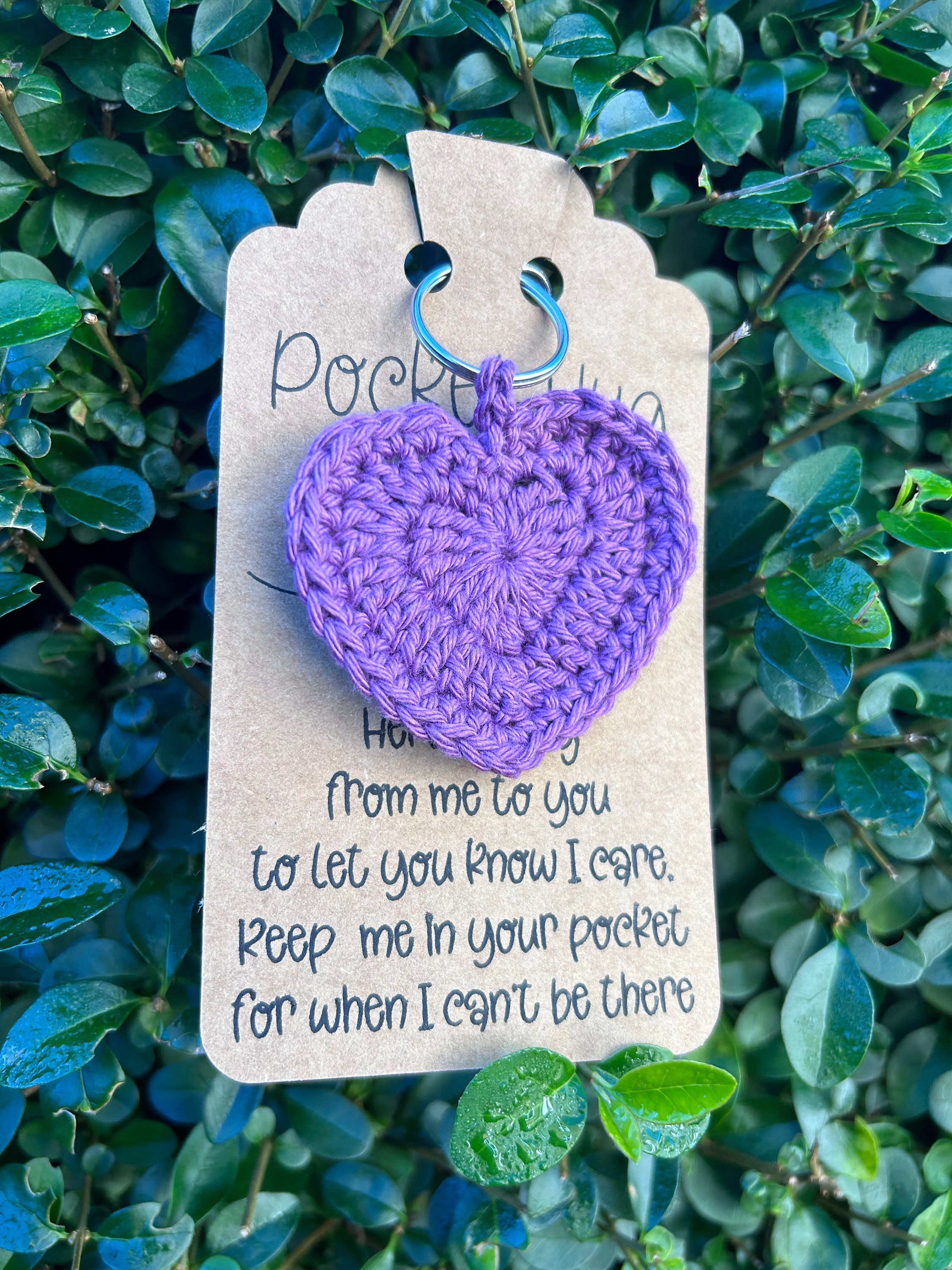 Pocket Hug Keychain Handmade Crochet Heart, Great for Mother's Day ...