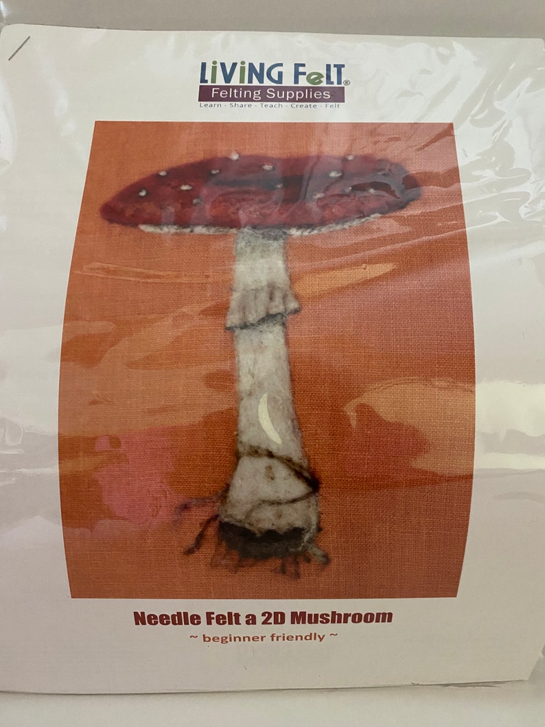 Living Felt Needle Felting Kit: 2D Mushroom Picture - Etsy