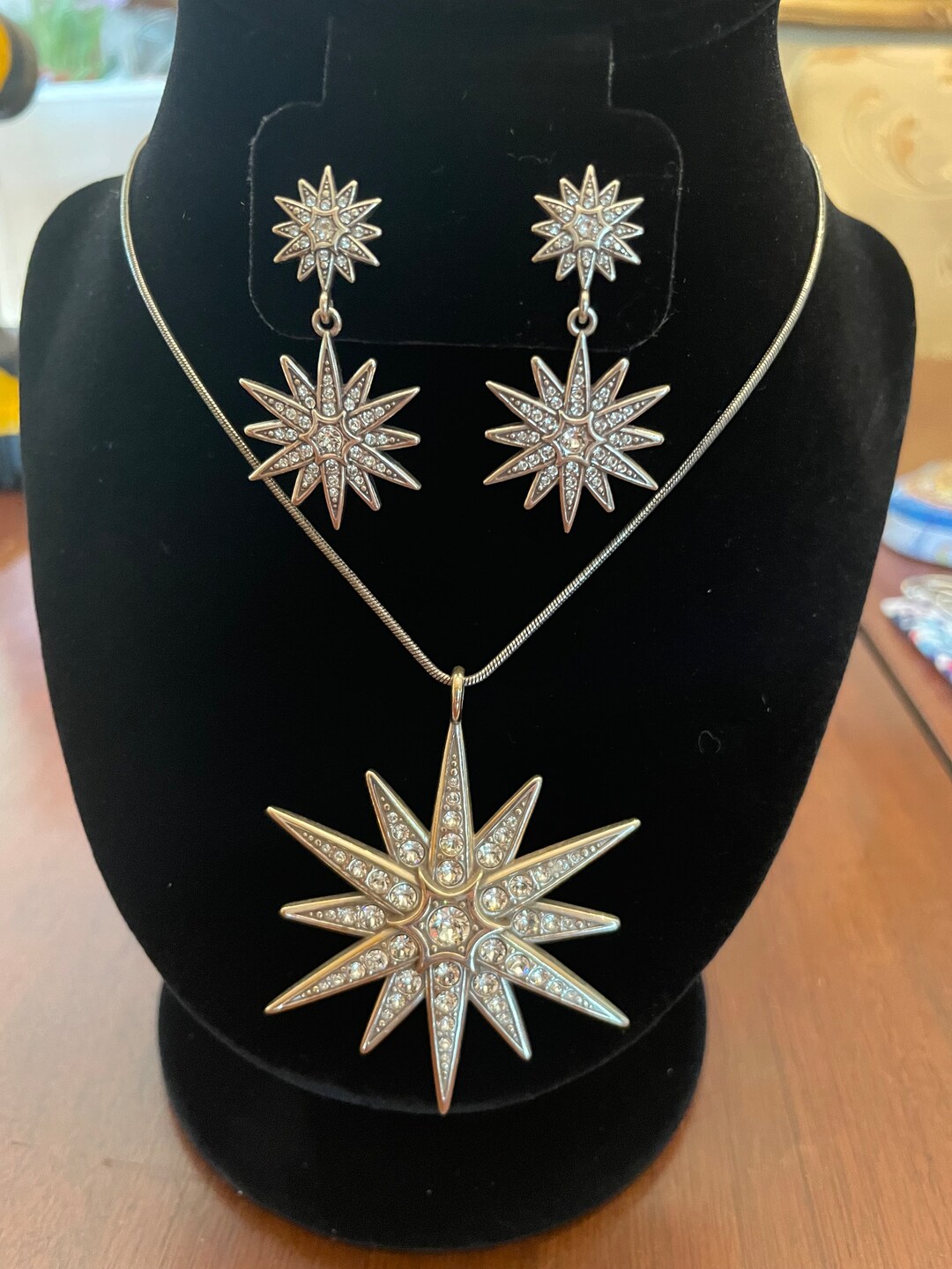 Brighton Contemporary Starburst Reversible Celestial Necklace & Earring ...