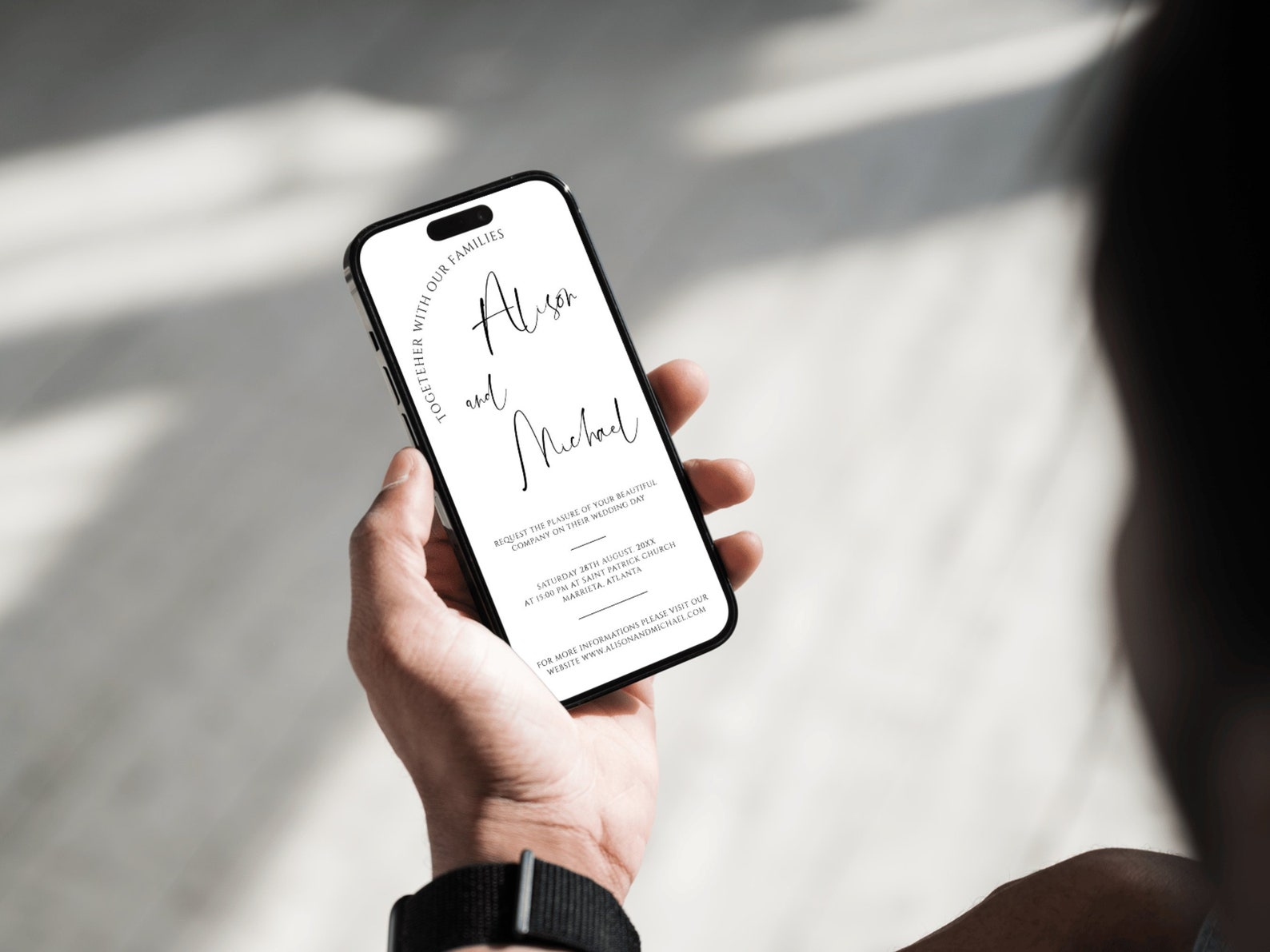 Minimalist Electronic Wedding Invitation, Wedding Digital Invite ...