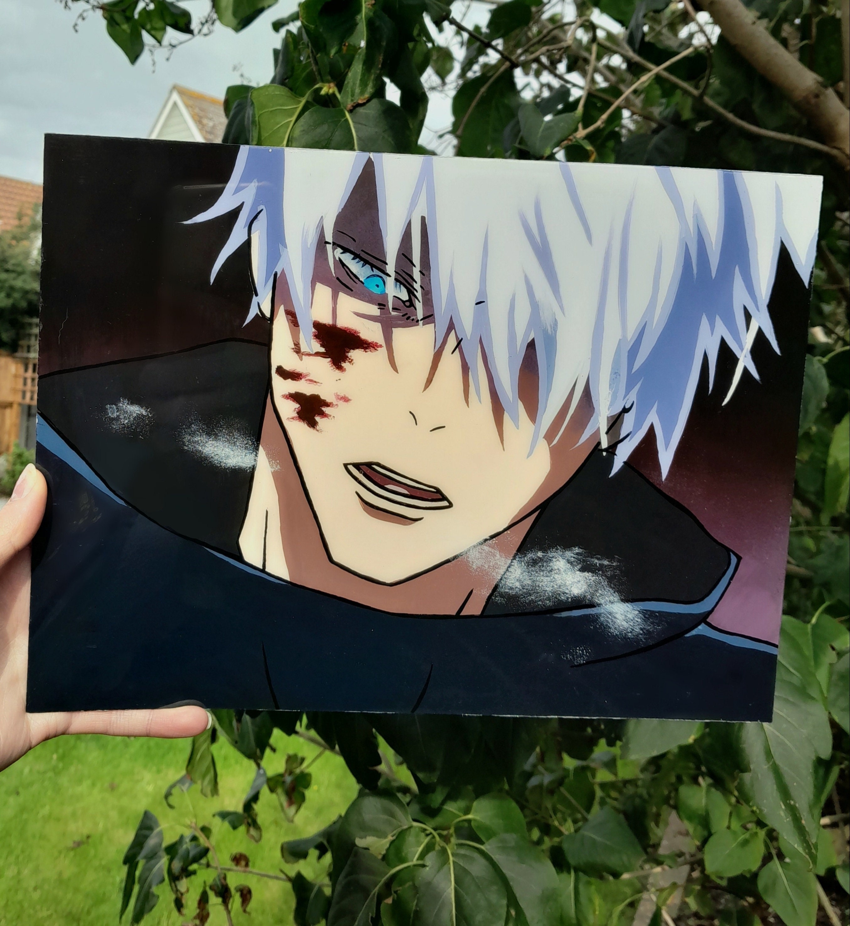 Gojo Anime Glass Painting - Etsy