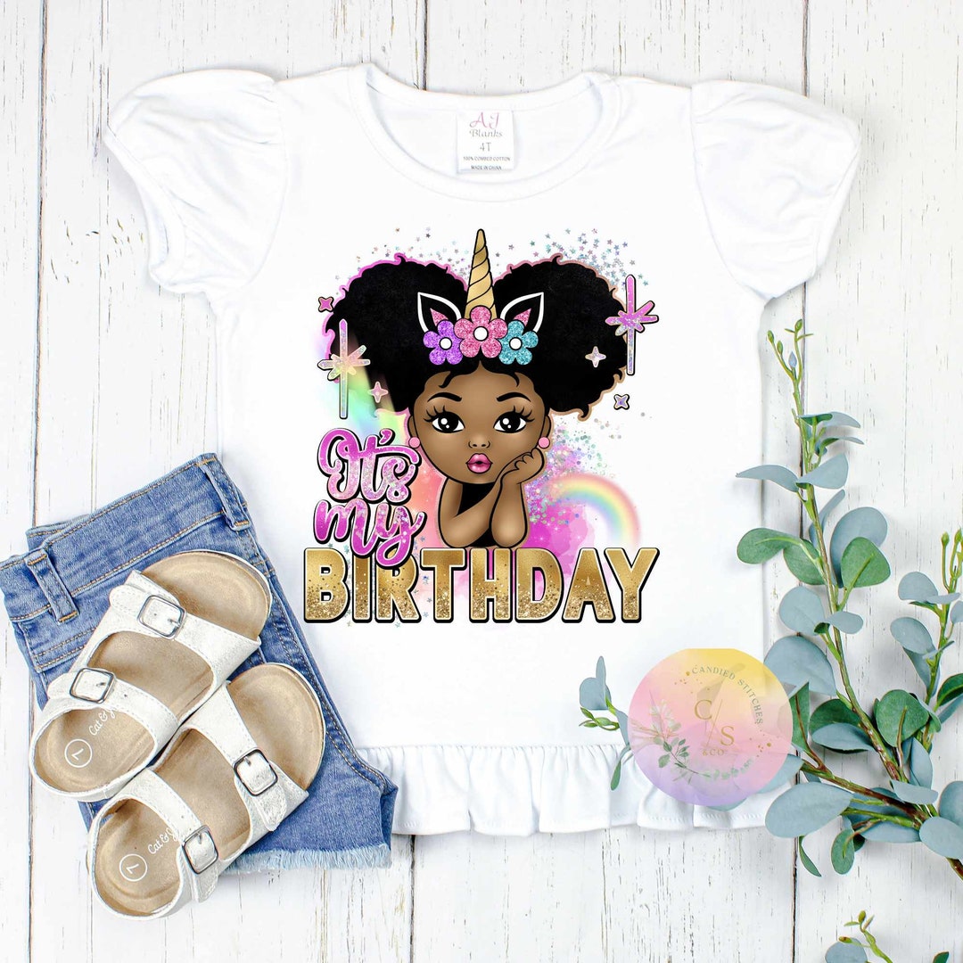 Black Girl Unicorn Birthday Shirt: Boutique Quality T-shirt - Etsy