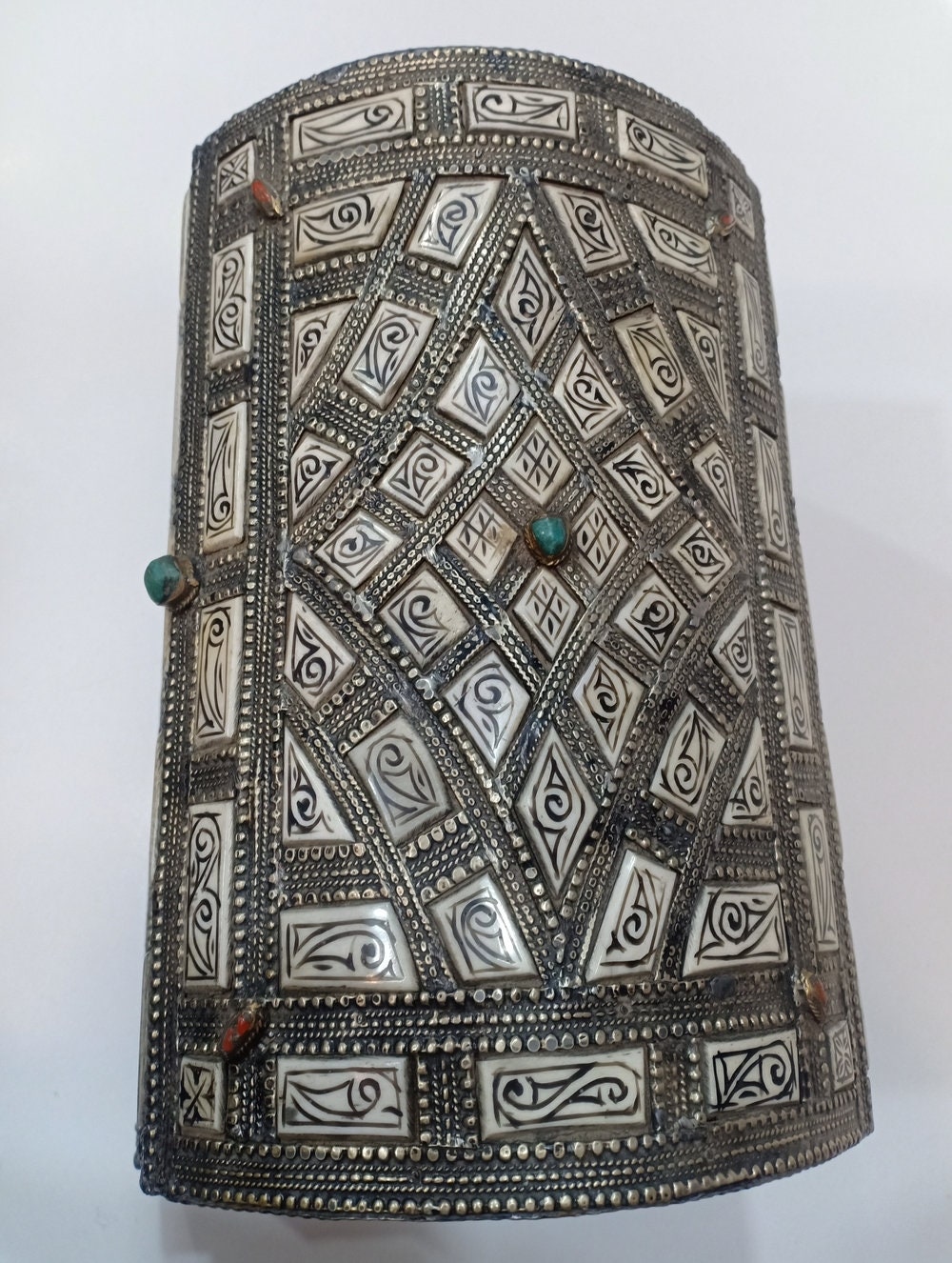 Vintage Moroccan Box Decorated With Hand Engraved Metal and Camel Bones ...