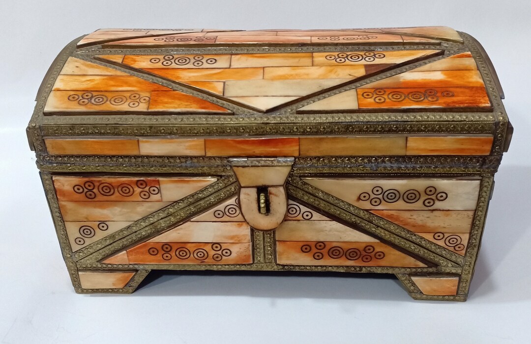Vintage Moroccan Box Decorated With Metal and Camel Bones - Etsy