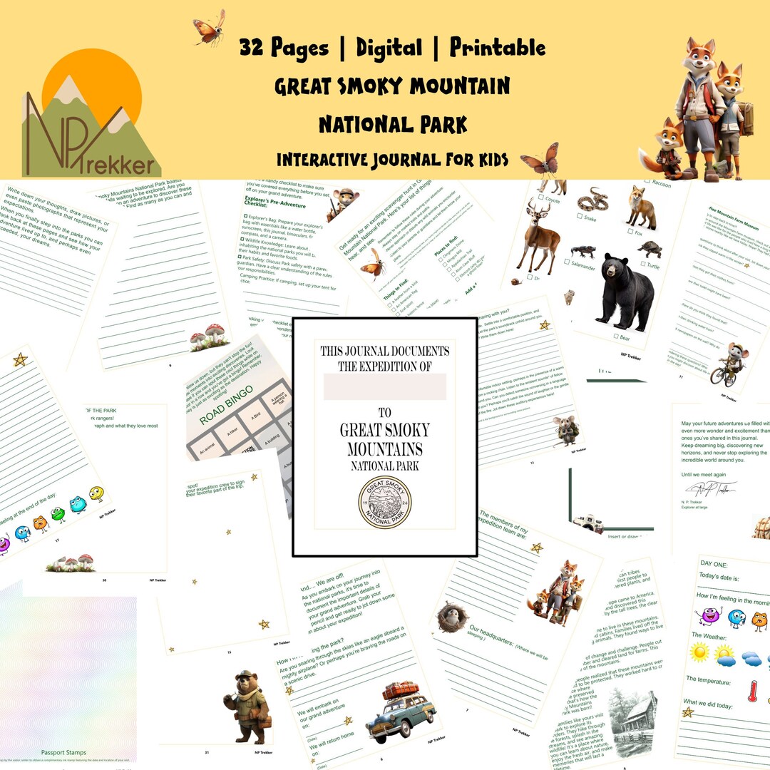 Interactive Kid's Journal for the Great Smoky Mountains | Digital ...