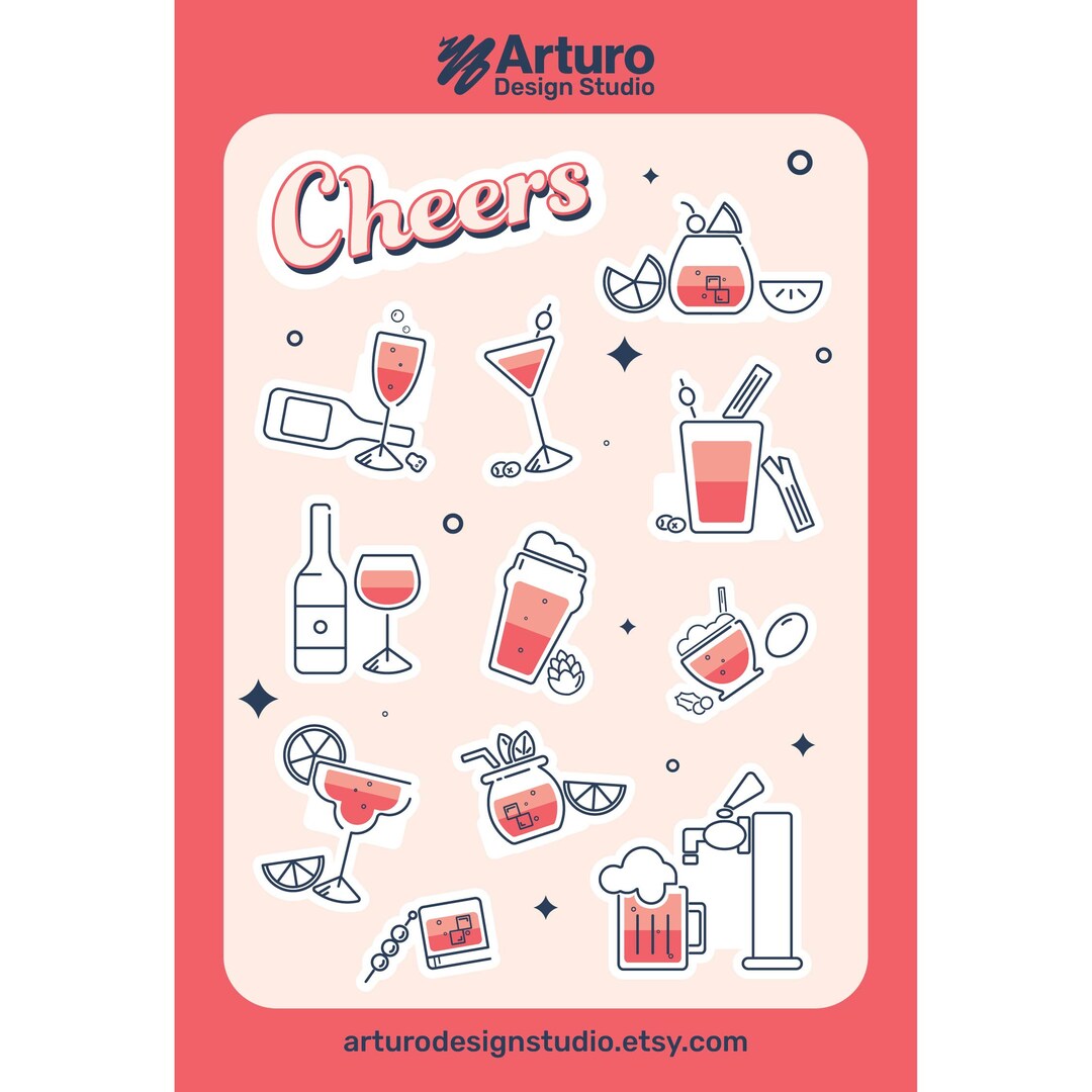 Cheers Sticker Sheet | Cheers | Planner Stickers | Journal Stickers ...
