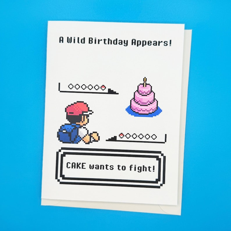 Retro Gamer Birthday Card: 8-bit Pixel Art, Geeky Video Game Design - Etsy