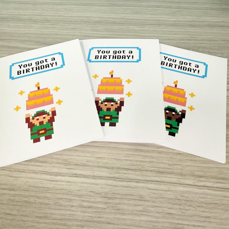 8-bit Hero Birthday Card: Retro Gamer Geek Design - Etsy