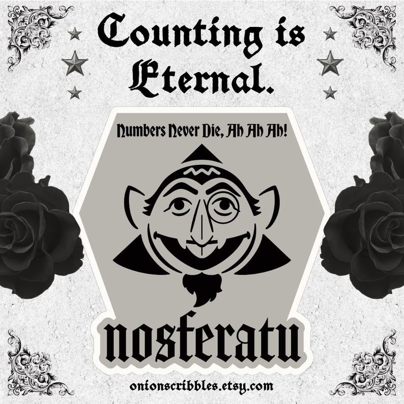 Nosferatu Sticker | Gothic Numbers Sticker | Vampire Sticker | Vampire ...