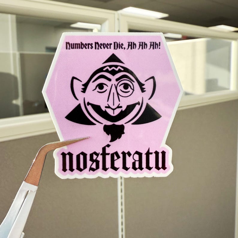 Nosferatu Vampire Sticker: Gothic Numbers Humor, Weatherproof Vinyl - Etsy