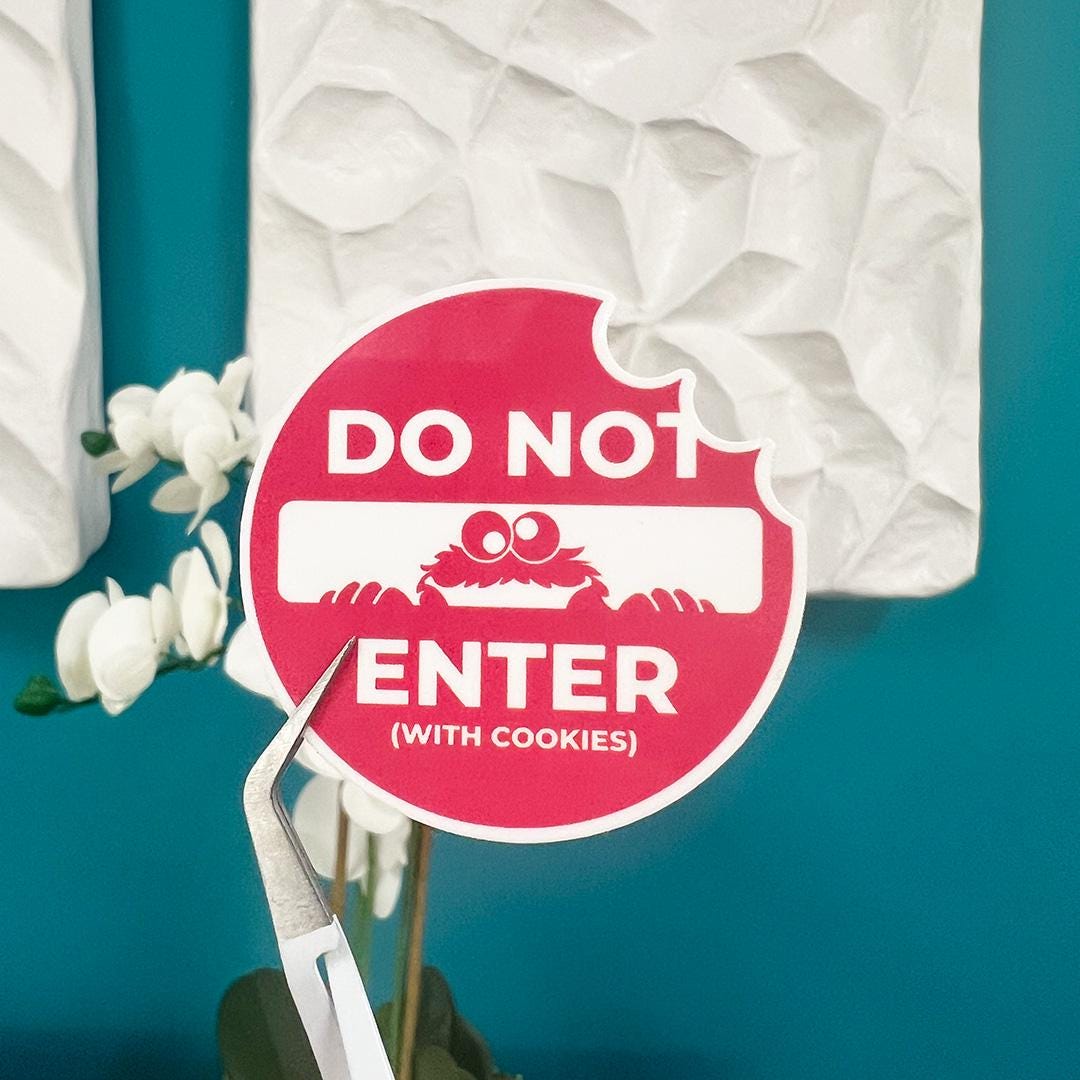 Humor Do Not Enter Sticker | Do Not Enter Sign | Funny Cookie No Entry ...
