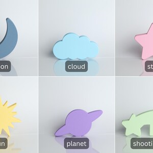 Sky Wall Hook | Sun, Moon, Star, Planet, Cloud - Etsy