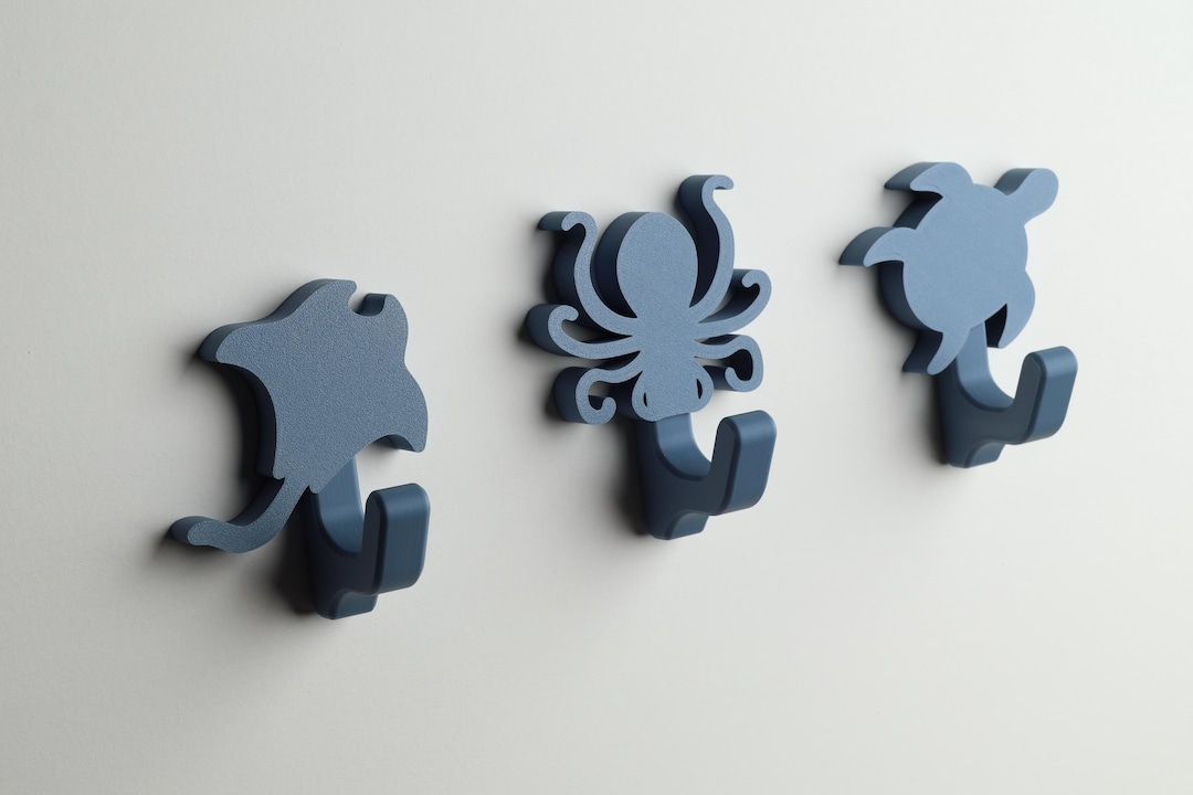 Ocean Animal Wall Hook | Aquatic Themed Room | Crab, Dolphin, Jellyfish ...