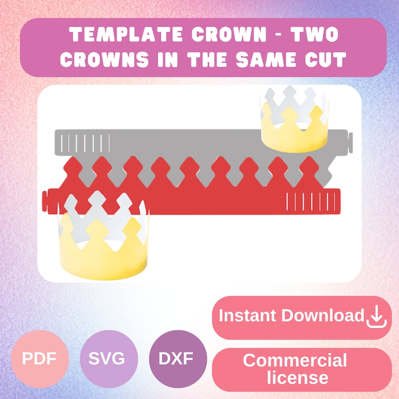Crown Templates for Parties or Birthdays. Different Formats SVG, PDF ...