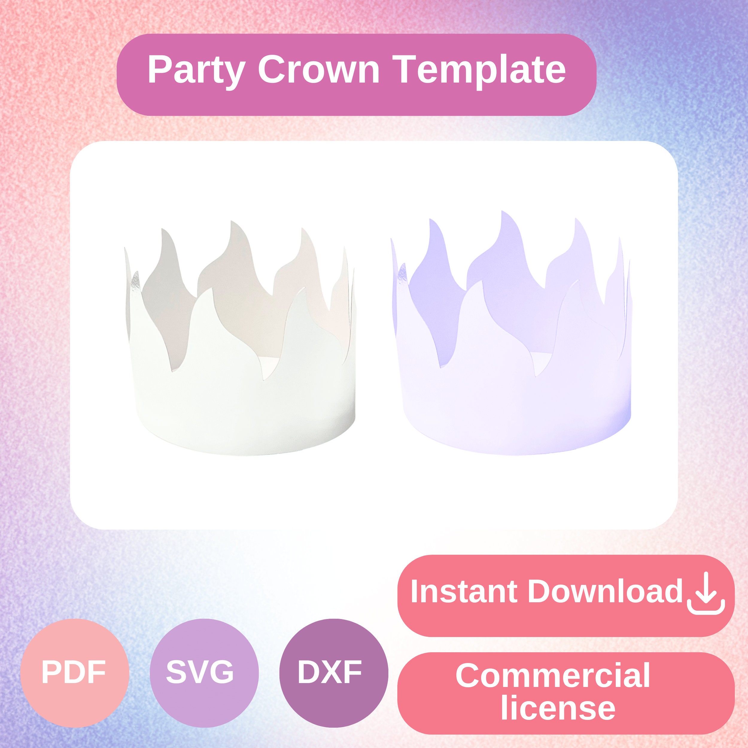 Crown Templates for Parties or Birthdays. Different Formatssvg, PDF ...