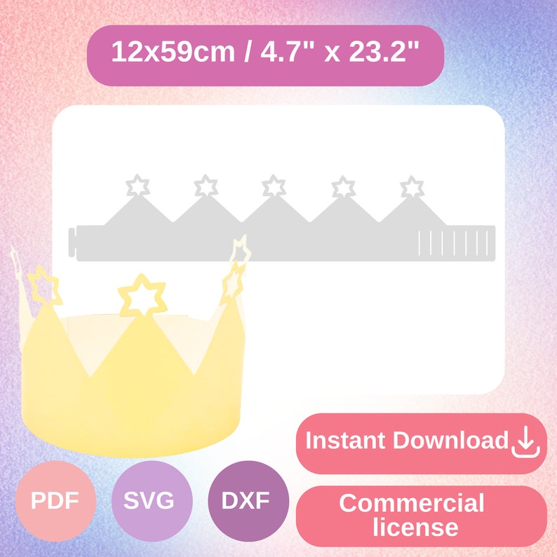 Crown Templates for Parties or Birthdays. Different Formatssvg, PDF ...