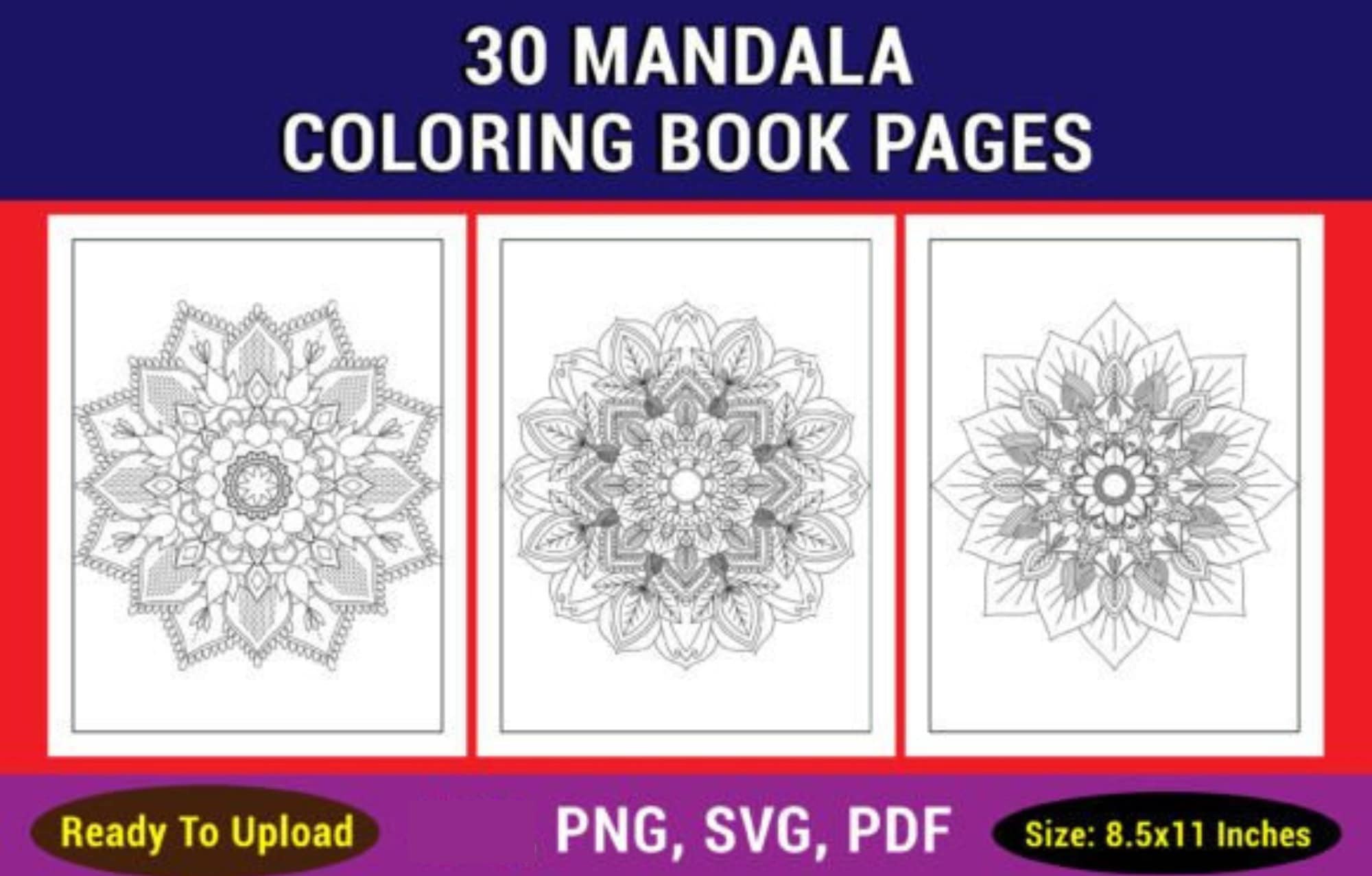 MANDALAS AND MOTIF, 30 Mandala End Motif Coloring Pages for Adults - Etsy