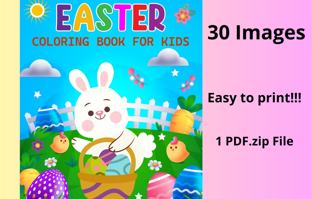 Easter Coloring, Joyful Easter Coloring Book for Kids, Easy-to-color ...