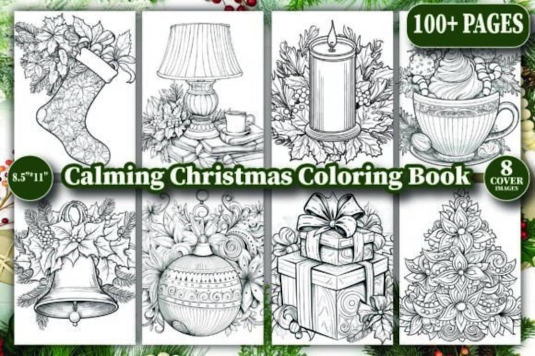 100+ Calming Christmas Coloring Page Bundle for Adult,coloring Book ...
