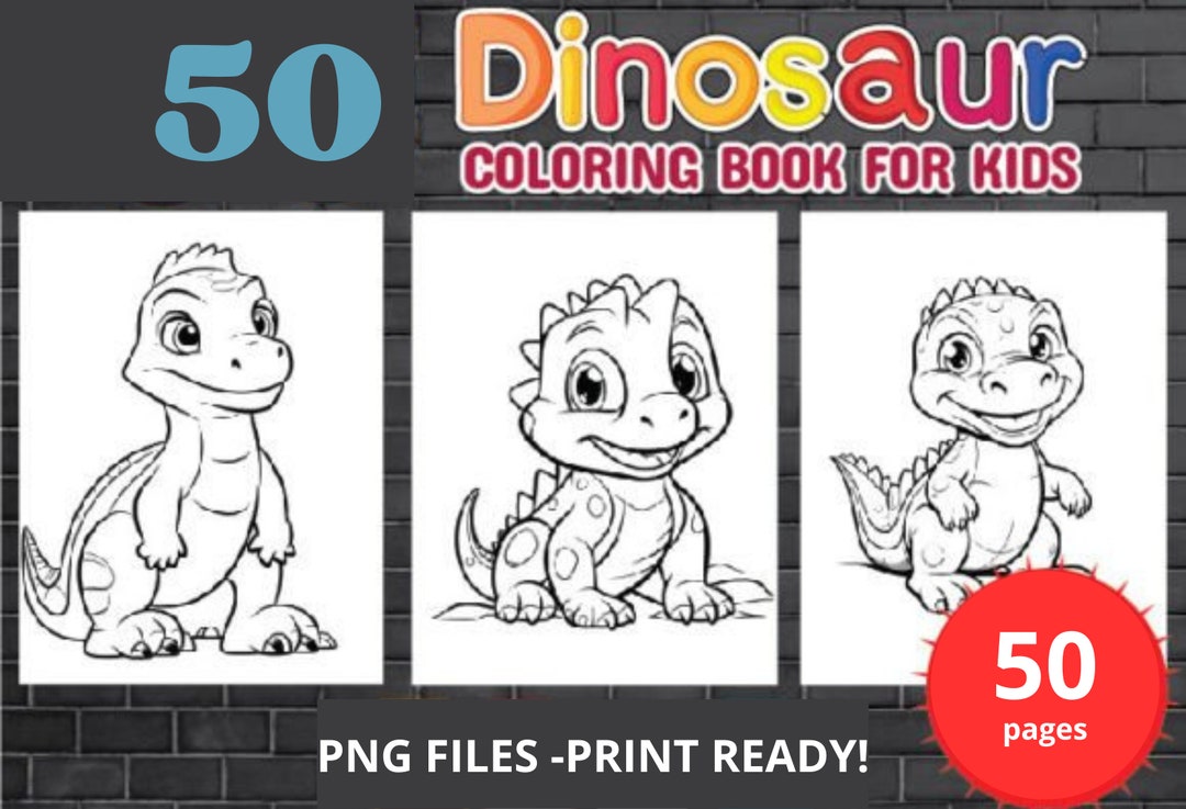 60 DINOSAUR Coloring Pages, Coloring Book for Kids, Print Ready! - Etsy