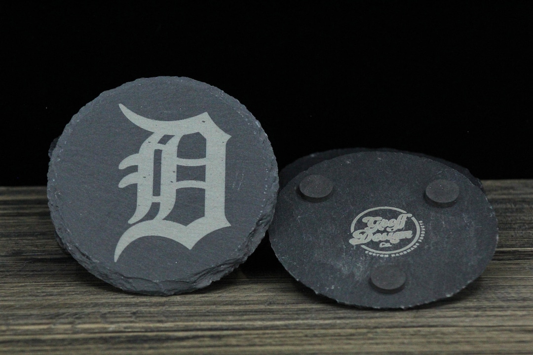 Set of Detroit Tigers Engraved Slate Coasters - Etsy