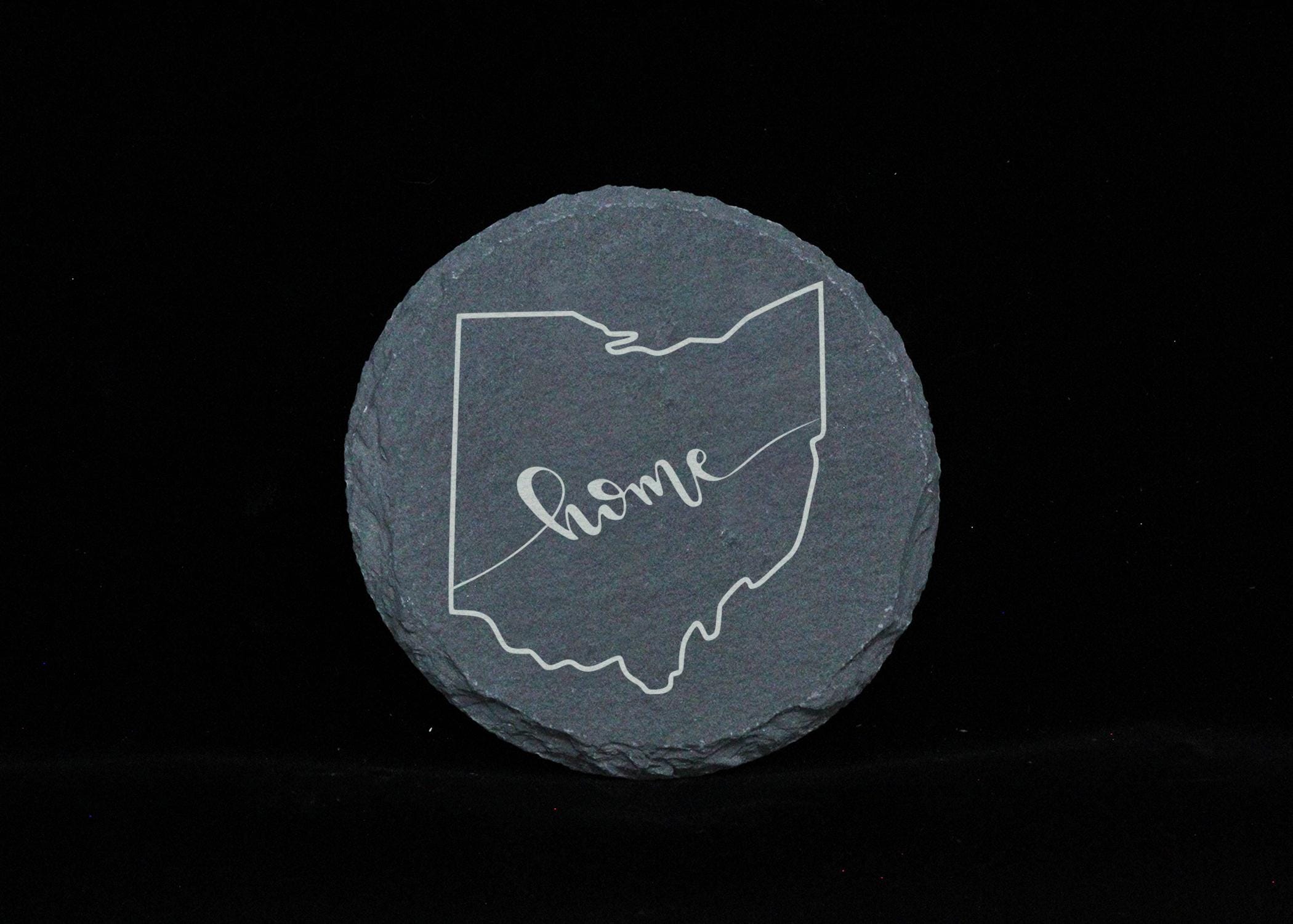 Laser Engraved Ohio Slate Coaster: Rustic Home State Gift - Etsy