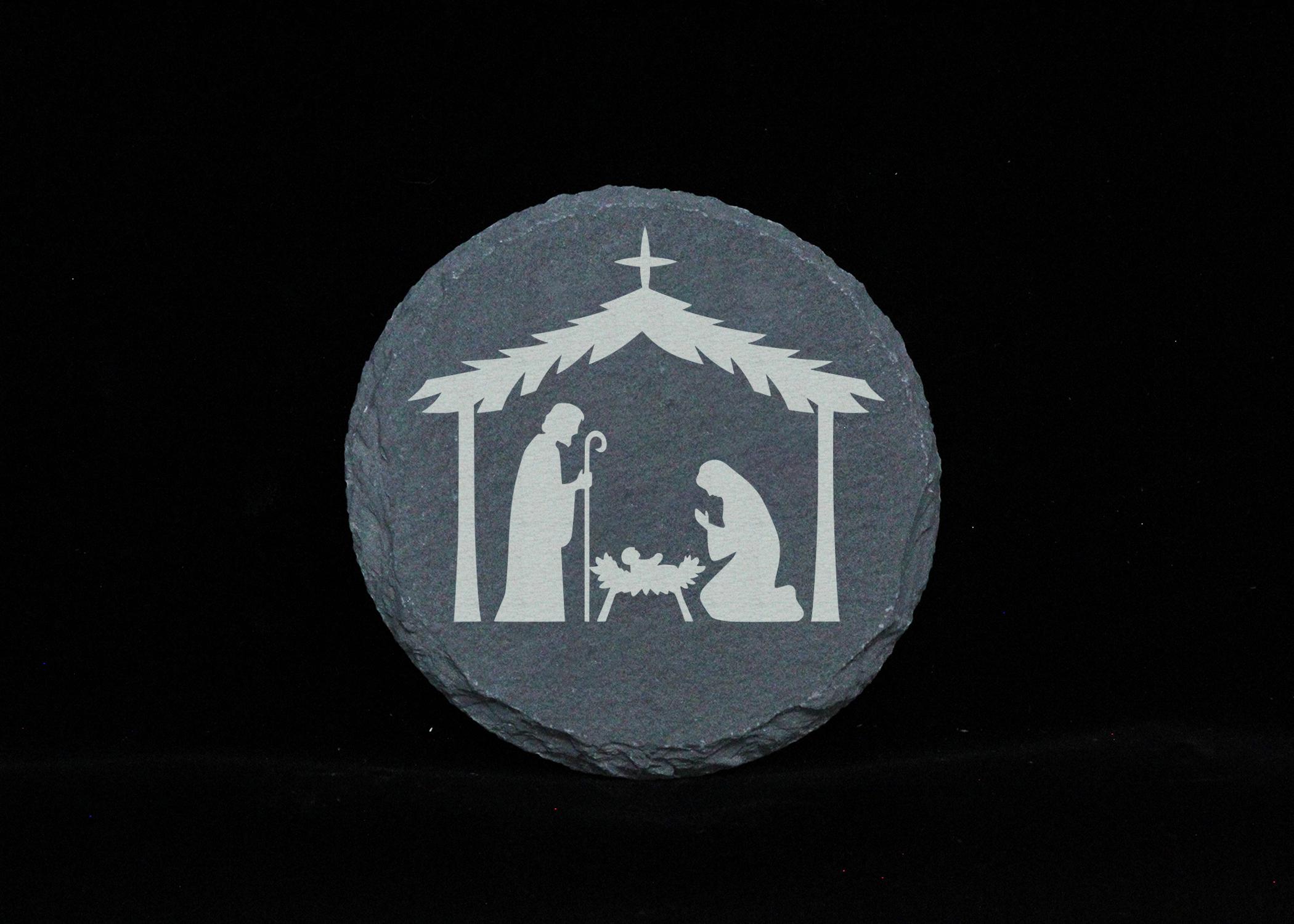 Rustic Nativity Scene Slate Coasters: Laser Engraved Christmas Decor - Etsy