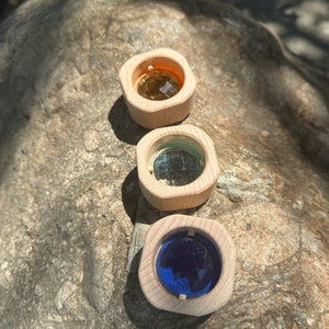 20PCS Wooden Gem Blocks Stacking Toys, Colorful Acrylic Windows Blocks ...