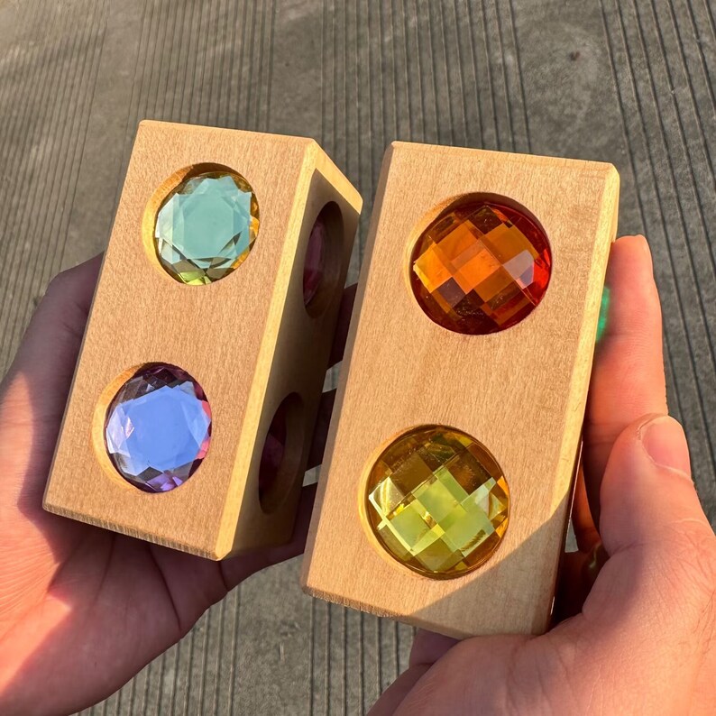 Six-sided Acrylic Gem Building Blocks, Basswood Cube Shiny Acrylic Toys ...