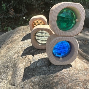 20PCS Wooden Gem Blocks Stacking Toys, Colorful Acrylic Windows Blocks ...