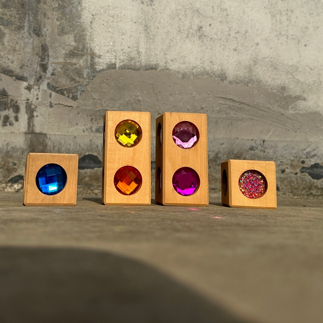 Six-sided Acrylic Gem Building Blocks, Basswood Cube Shiny Acrylic Toys ...