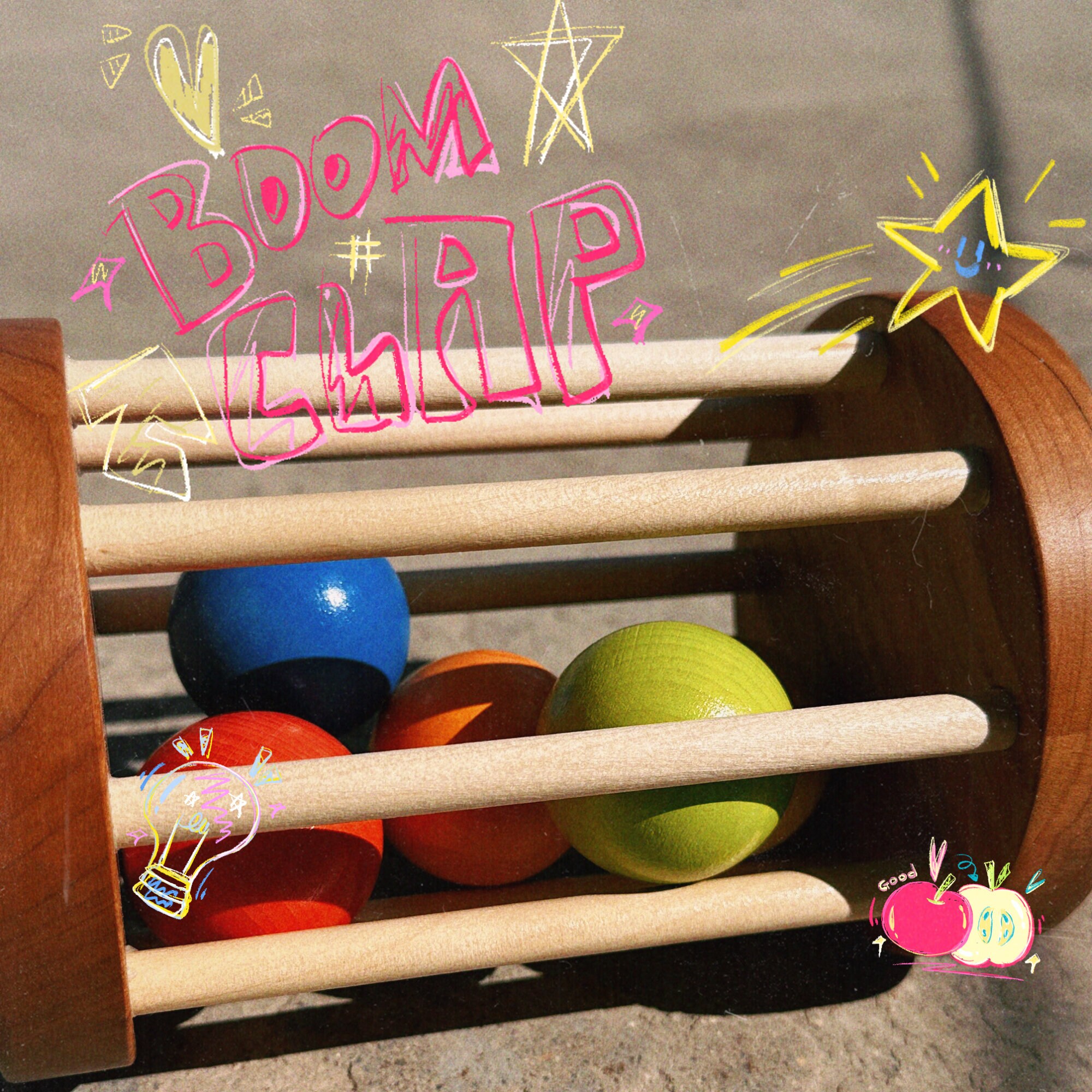Wooden Rolling Drum, Montessori Ball Cylinder Toy, Wooden Baby Roller ...