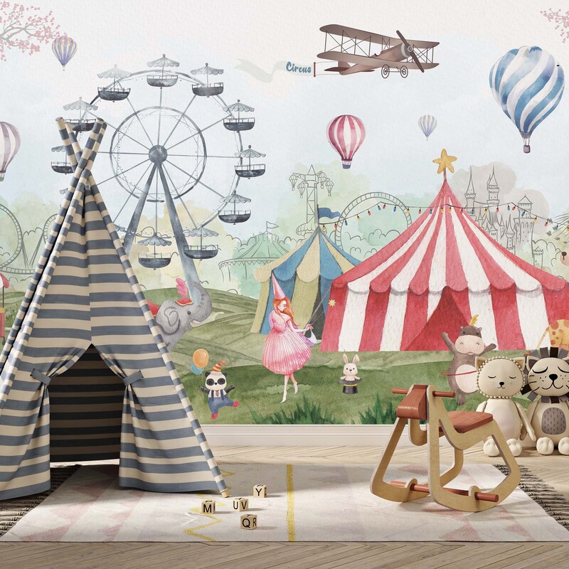 Circus Wall Mural - Etsy