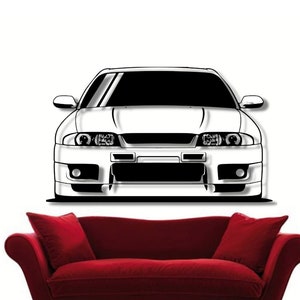 Nissan Skyline R33 Detailed Silhouette Metal Wall Art,car ,wall Art ...