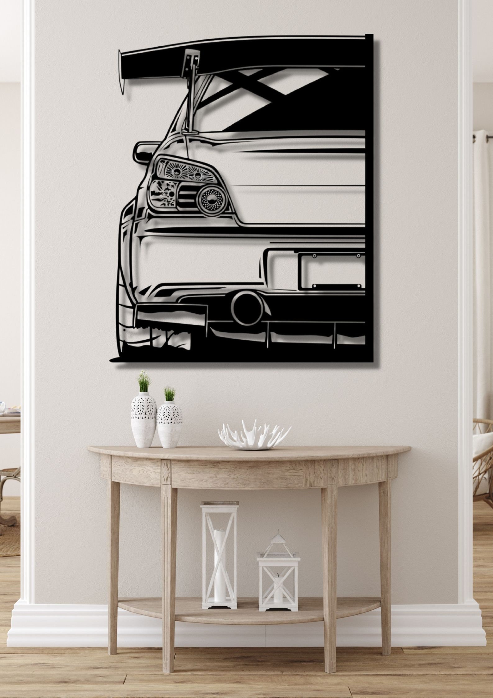 Subaru WRX STI Detailed Silhouette Metal Wall Artcar wall - Etsy