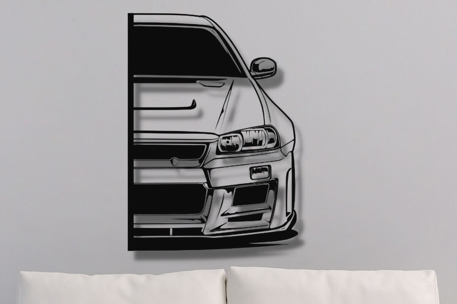 Nissan Skyline R34 Silhouette Metal Wall Artcar Wall - Etsy