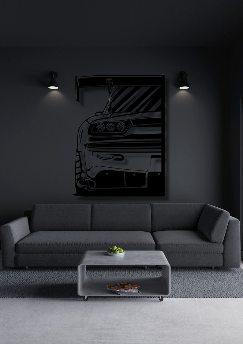 Mazda RX7 FD3 Detailed Silhouette Metal Wall Art,car ,wall Art,custom ...