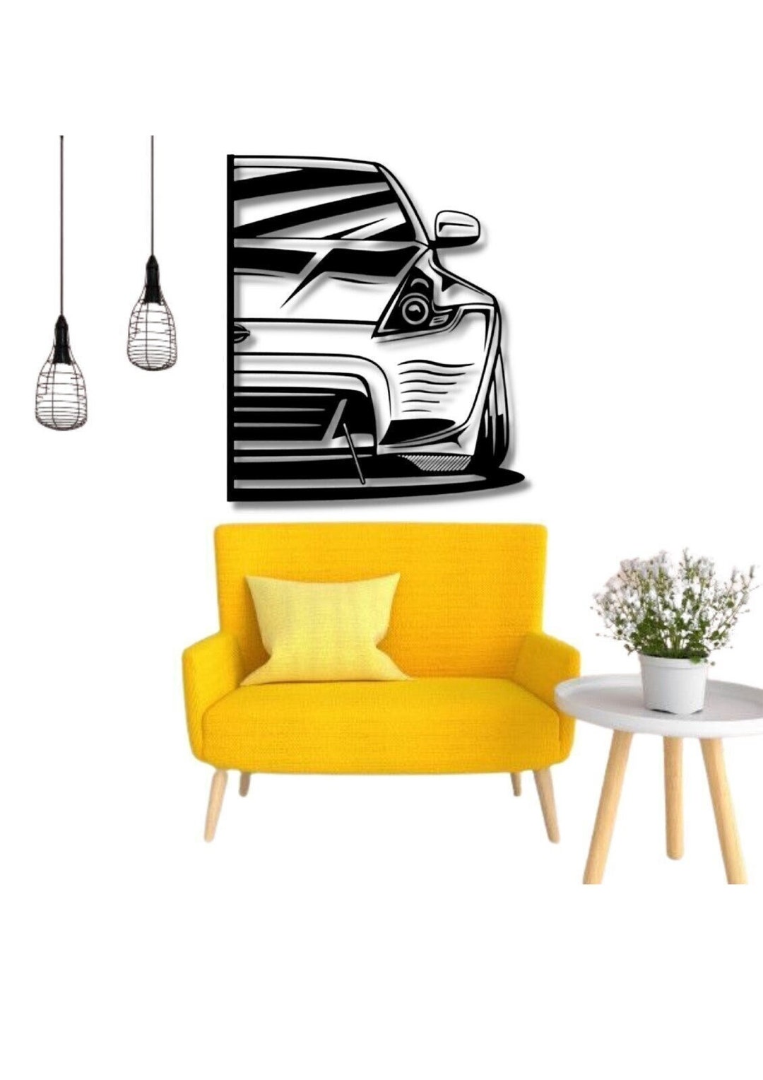 350z Detailed Silhouette Metal Wall Art,car ,wall Art,custom Car Wall ...