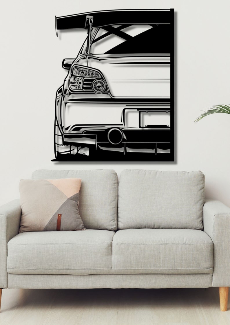 Subaru WRX STI Detailed Silhouette Metal Wall Artcar wall - Etsy