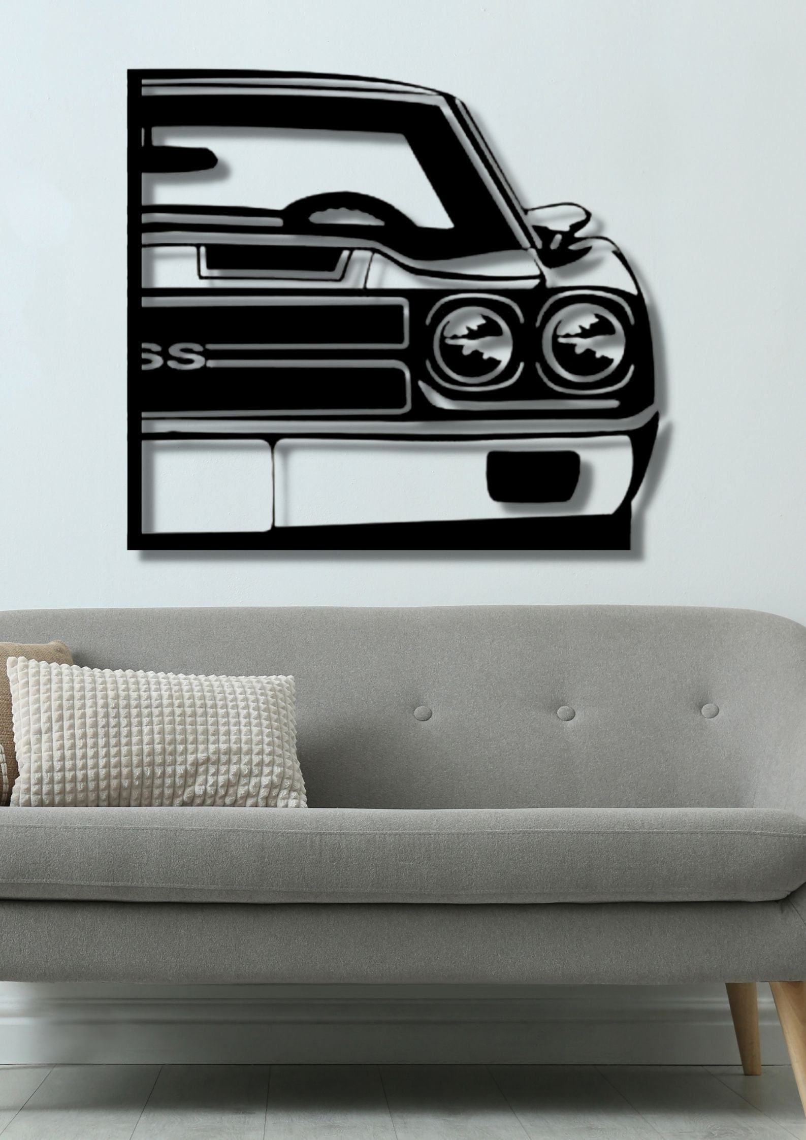 Metal Car Silhouette Metal Wall Art,car Wall Decor,gt-r Wall Art,custom ...